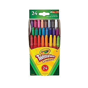 Crayola Twistables Crayons Coloring Set, Mini, Kids Indoor Activities at Home, 24 Count, Assorted
