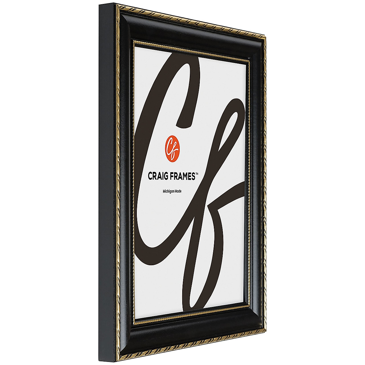 Craig Frames Victoria, 20x24 Picture Frame Matted for a 16x20 Photo, Ornate Black and Gold