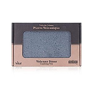 Vital VGL1000-01 Volcano Stone Cooking Tile, 8" x 12"