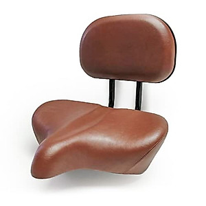 sixthreezero Super Max Bike Seat with Back, Comfortable Bicycle Saddle Extra Large Wide Super Max Cushion Comfort Seat for Men and Women, Brown