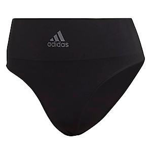 AdidasWomensMicro-stretch Seamless Thong Panties, SinglesBlackSmall