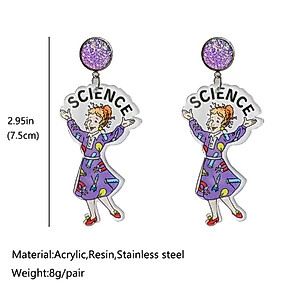 Cute Back to School Earrings for Teachers. Super Cute Ms. Frizzle Earrings for Teachers, Student, Principals, and Professors. Great Affordable Teacher Gifts for Teachers. Back to School Teacher Gifts.