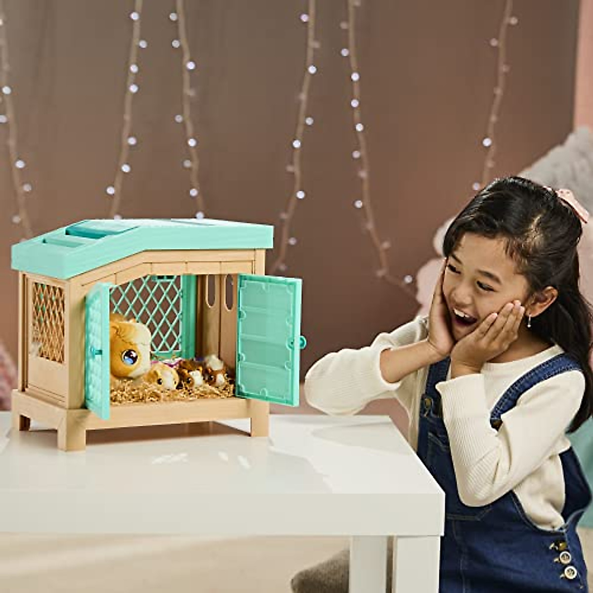 Little Live Pets - Mama Surprise | Soft, Interactive Guinea Pig and her Hutch, and her 3 Babies. 20+ Sounds & Reactions. for Kids Ages 4+, Multicolor, 7.8 x 11.93 x 11.38 inches