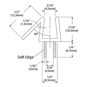 36" Clear Bottom Sweep with Drip Rail for 1/4" Glass Shower Doors
