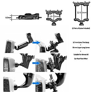 AccessoryBasics Car Rear View Mirror Radar Detector Mount for Escort Max/Max 2 / Max II *Require 1" stem Space to Install** (NOT Compatible with MAX360C / Max360 or New MAX3 w/Magnetic Dock Radar)