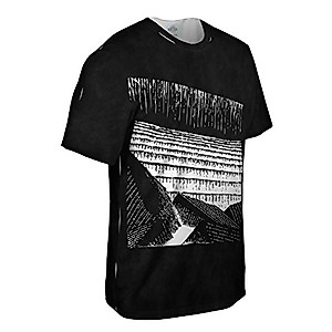 Yizzam- M.C.Escher - Blocks of Basalt Along The Sea (1919) -Tshirt- Mens Shirt-4X Multicolored