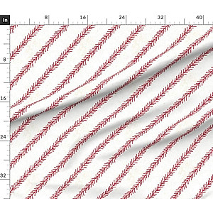 Spoonflower Fabric - Baseball, Stitch, Sport, Ball, Kids, Classic, American, Summer, Game, Printed on Petal Signature Cotton Fabric by The Yard - Sewing Quilting Apparel Crafts Decor