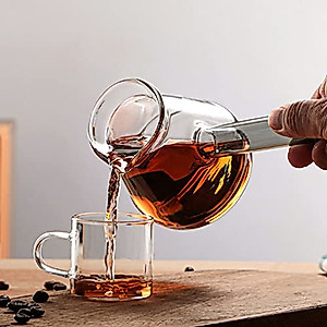 Zerodeko 2pcs Turkish Coffee Pots with Handle, Glass Stovetop Tea Pots Heat Resistant Side Handle Teapot Kettle Hot Chocolate Maker Stovetop Coffee Maker (450ML)