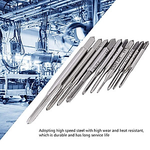 Mini Metric HSS Thread Tap Set, M1 M1.2 M1.4 M1.6 M1.7 M1.8 M2 M2.5 M3 M3.5 Drill Tap Bit, 10pcs Machine Hand Threading Tool for Wood, Plastic, Metal