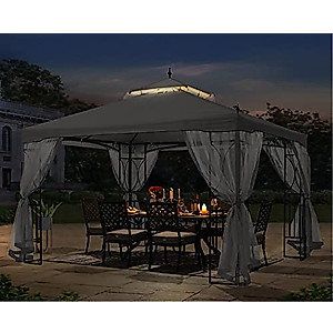 ABCCANOPY Patio Outdoor Gazebo 10X10 - Gazebo Canopy with Netting and Corner Frame Screen Wall for Backyard,Garden Gazebo Lawn (Dark Grey)