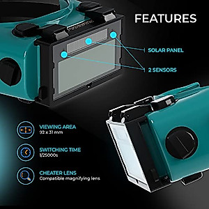 SPARGOS Welding Goggles Glasses Auto Darkening Solar Welders Helmet Eyes Gas Torch Cutting Flip Up Lens Eye Protection