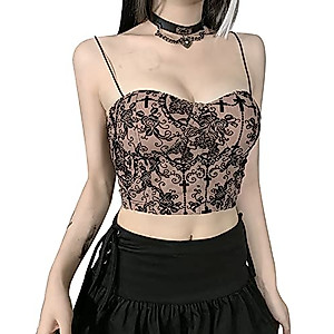 Alternative Clothing Women Goth Goth Lolita Clothes Goth Hippie Clothes Cute Teen Crop Tops Crop top Goth Dark Aesthetic Shirts Goth Clothes alt y2k Goth alt Crop top Aesthetic Goth Kawaii Emo top