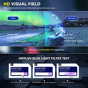 ANYLUV Blue Light Blocking Glasses for Men Premium Carbon Fiber Temples Mens Computer Gaming Glasses Rectangle Style UV400