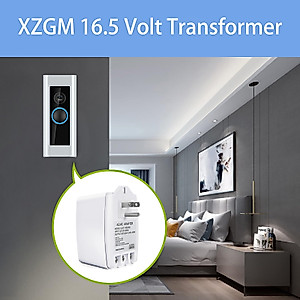 16.5V 40VA Doorbell Transformer Compatible with Nest Sensi Ecobee Plug-in Transformer and All Versions of Ring Doorbell Transformer with Screw Terminals & Auto-Resetting Fuse