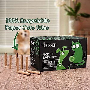 Pet N Pet Doggie Poop Bags, Thick Dog Poop Bag Rolls, Unscented Dog Bags for Poop, 720 Counts Dog Waste Bag, Doggie Poop Bags, Doggie Bags, 38% Plant Based & 62% PE Poop Bags For Dogs
