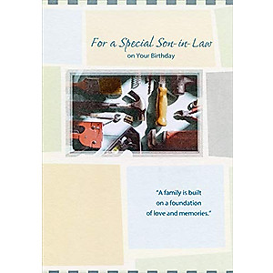 Designer Greetings Hammer, Wrench, Paint Brush, Wire Cutters on Wall Birthday Card for Son-in-Law