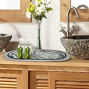 nu steel, Ice Mosaic Iceberg Collection Amenity, Metal Cosmetic Organizer, Hand Towel Storage Tray,Bathroom Vanity countertop, Finish