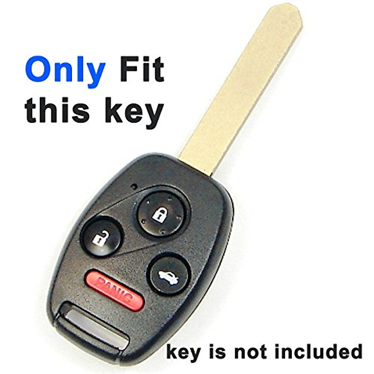 Alegender Genuine Leather Key Fob Cover Bag Protector Remote Jacket Holder Fit for Honda 3+1 Buttons CRV Accord Civic Polit Head Key