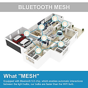 Alexa Light Bulbs 13W E26 Smart LED Light Bulb Compatible with Alexa Warm White to White A19 APP Control Bulb Bluetooth Mesh 1 Pack