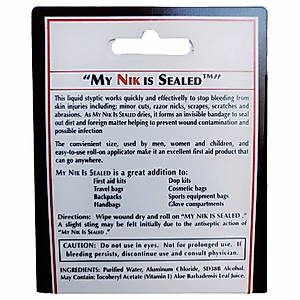 My Nik is Sealed COSMETICALLY SEALED My Nik Is Sealed Roll-On Liquid Styptic | 12ml Value Size | First Aid in a Tube | Made in USA