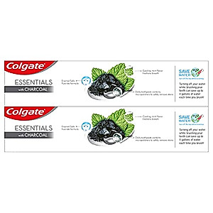 Colgate Charcoal Teeth Whitening Toothpaste, Natural Mint Flavor, Vegan, 4.6 Ounce, 2 Pack