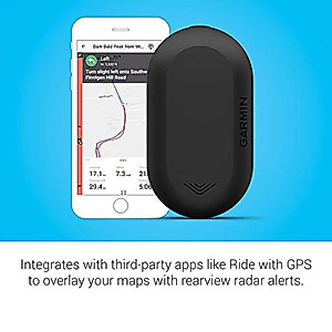 Garmin Varia RVR315, Cycling Rearview Radar with Visual and Audible Alerts for Vehicles Up to 153 Yards Away