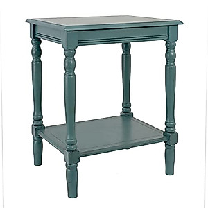 Decor Therapy Simplify Wood Accent Storage Shelf End Table, 24 x 19.5 x 15.75, Blue Gray