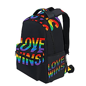 School Backpack Love Wins Pride Rainbow Teens Girls Boys Schoolbag Travel Bag
