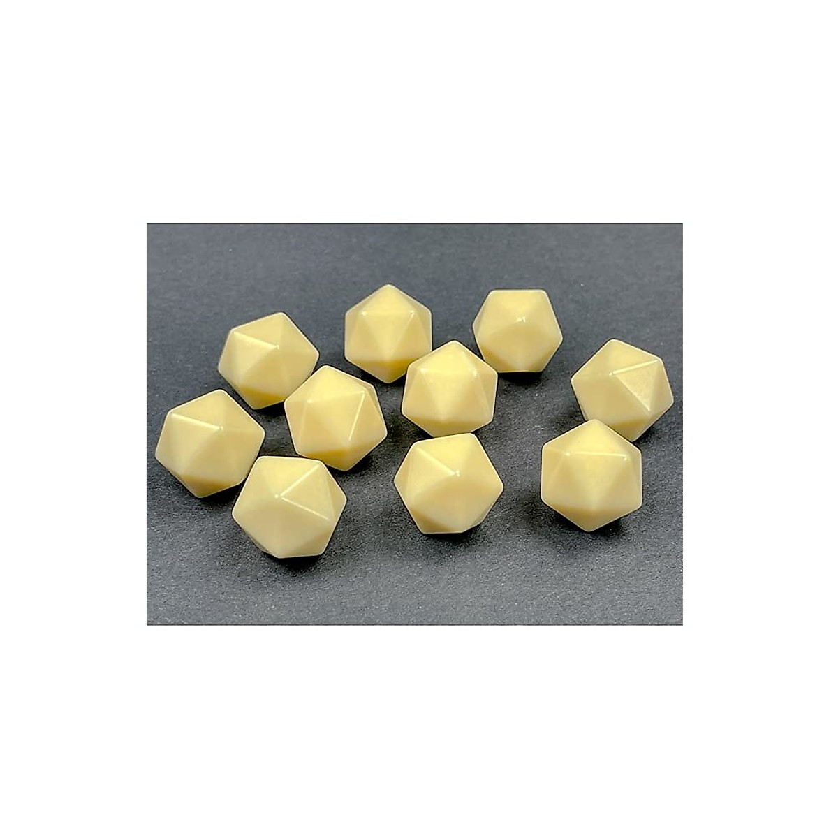 ChessexCustomizable Ivory Blank Opaque Polyhedral Dice D20(20 Sided)16mm(5/8in)Pack of 10,29046