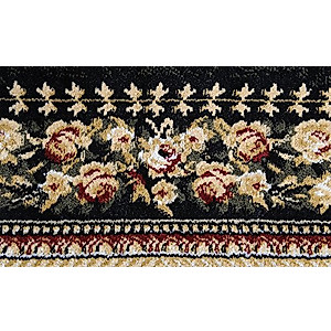 Home Dynamix Optimum Athens Area Rug 7'8" x10'4 , Updated Oriental Medallion, Black/Beige