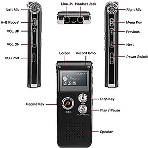 32GB Digital Voice Recorder Mini Voice Recorder Upgraded Small Audio Recorder with MP3&USB for Lectures, Meetings, Interviews…