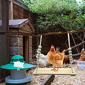 KIEYYRYT 6 Packs Chicken Toys for Coop Accessries, Chicken Swing Toys for Chicken Hens, Chicken Xylophone Toys and Mirror, Vegetable Hanging Feeder, Veggies Skewer