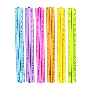 West Coast Paracord 12 Inch Plastic Ruler with Handle Grip – Accurate Transparent Measuring Tool in Inches and Centimeters for Kids, Professionals, and Teachers - We Pick Your Color! (1 Count)