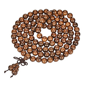 anzhongli mala beads bracelet 108 8mm Beaded Necklace sandalwood elastic (Gourd - Rosewood)