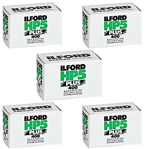 Pack of 5 Ilford 1574577 HP5 Plus, Black and White Print Film, 35 mm, ISO 400, 36 Exposures