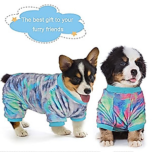 Dog Pajamas Soft Onesies for Small Dogs Boys Girls Tie Dye Winter Pjs Velvet Pet Clothes Puppy Jumpsuits, Pink Small