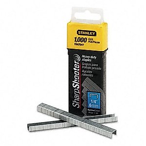 Stanley Bostitch : Sharpshooter 1/4" Leg Length Staples, 1000 Per Box -:- Sold as 2 Packs of - 1 - / - Total of 2 Each
