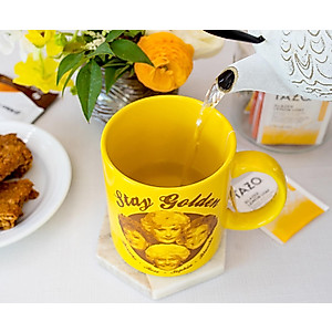 Toynk The Golden Girls Stay Golden Gold Ceramic Mug | BPA-Free Coffee Cup For Espresso, Tea | Holds 20 Ounces