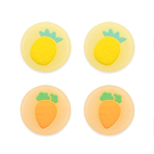 GeekShare Fruit Theme Thumb Grip Caps,Compatible with Nintendo Switch & Switch Lite Only,Soft Silicone Joystick Cover,4PICS -- Carrot and Pineapple