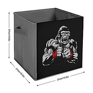 Fighter Gorilla Large Cubes Storage Bins Collapsible Canvas Storage Box Closet Organizers for Shelves
