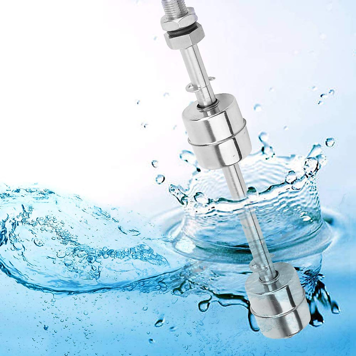 Float Switch Water Level Sensor, Stainless Steel Double Ball Fish Tank Liquid Float Switch Water Level Controller for Water Tank, Pool, Sink, Fish Tank, etc(4 Size)(150mm)