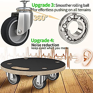 Furniture Mover Dolly Moving Rollers 15 Inch Moving Dollies 550lbs Capacity for Heavy Duty Furnitures Heavy Objects Hauling Moving Cart with Wheels for Outdoor/Indoor