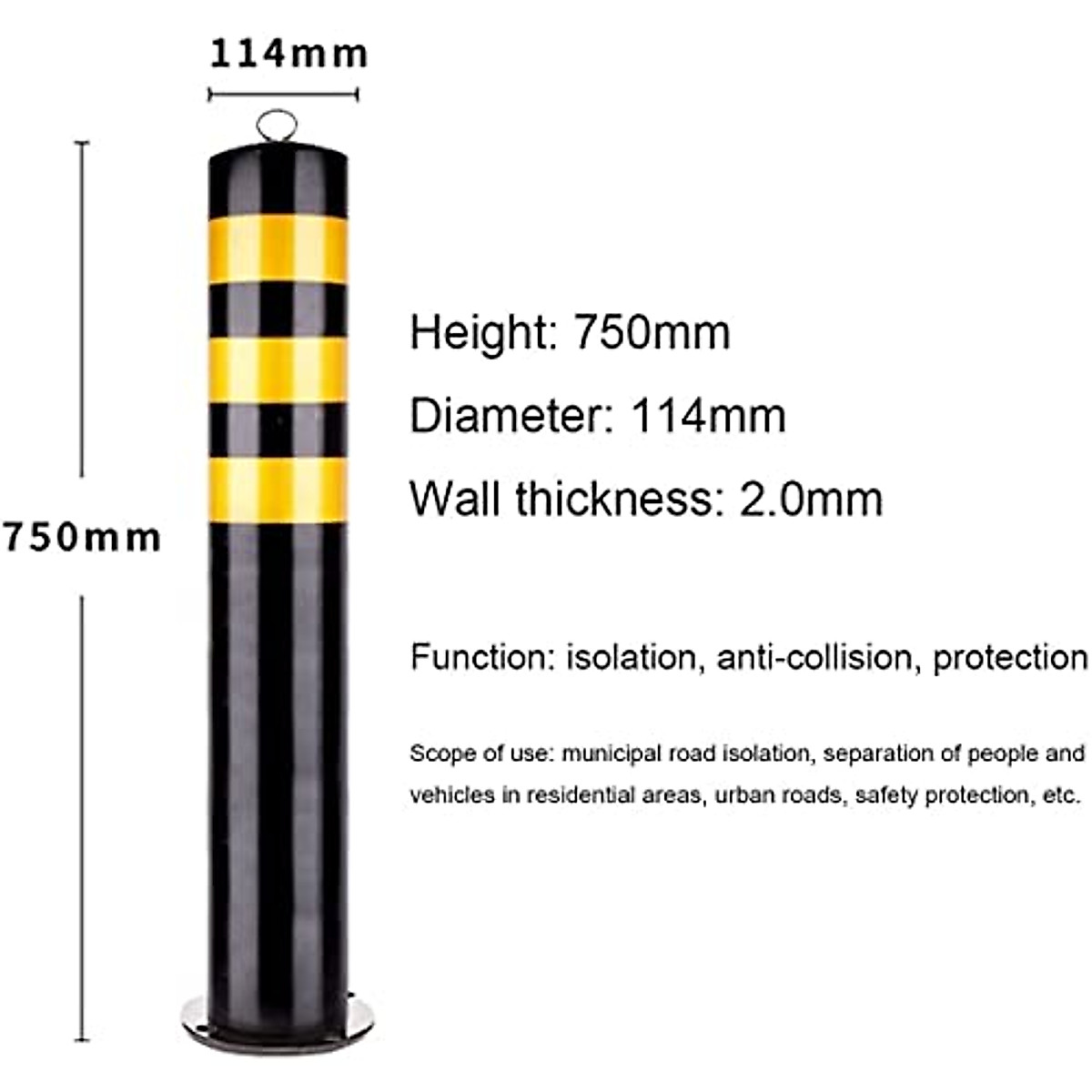 HEIMP Parking Post, Parking Barrier, for Parking Lot Car Parking Space Lock Bollard, Parking Space Lock, Parking Pile, Ground Pile, Warning Column Parking