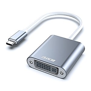 BENFEI USB C to DVI Adapter, Type-C to DVI Adapter [Thunderbolt 3/4 Compatible] with iPhone 15 Pro/Max, MacBook Pro/Air 2023, iPad Pro, iMac, S23, XPS 17, Surface Book 3 and More - Grey
