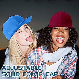 24 Pcs Classic Snapback Hats Baseball Cap Hip Hop Style Flat Bill Hats for Men Women Adjustable Trucker Hat Unisex Sport Cap, 24 Solid Colors