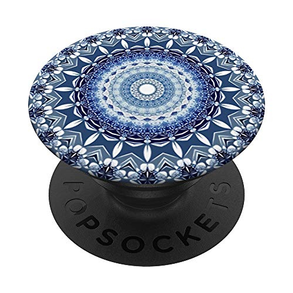 Cell Phone Pop Out Button Holder Mandala Floral Sky Blue PopSockets PopGrip: Swappable Grip for Phones & Tablets