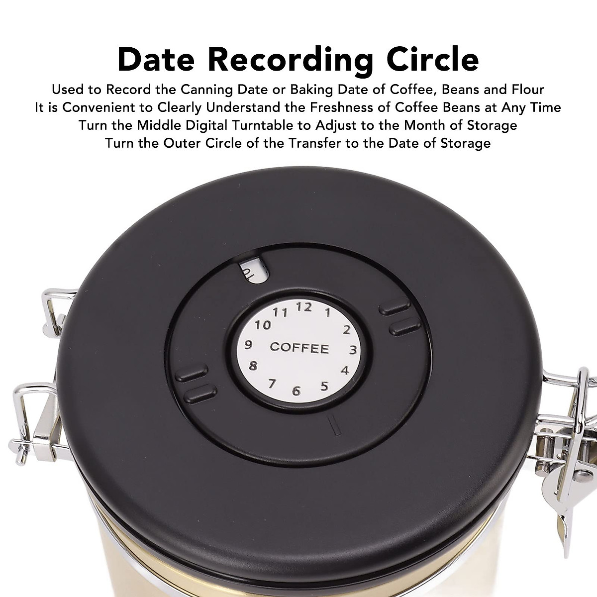 Airtight Coffee Canister, Stainless Steel Canister Coffee Storage Container with Airtight Lid Date Tracker and Measuring Spoon Coffee Grounds and Beans Container Coffee Jar for Beans Ground Tea(1.5L)