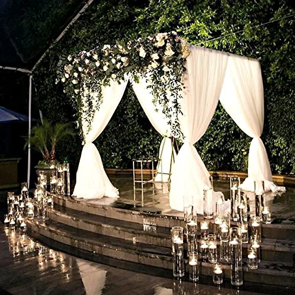 Elegant White Backdrop Curtains for Weddings & Events | 3 Pack