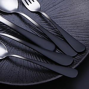 Flatware Set Silverware Set Gold Black Gold Gradient Food-Grade Stainless Steel 60 Piece Utensil Sets Cutlery Forks Spoons And Forks Set Dishwasher Safe Exquisite Family Gatherings Restaurant
