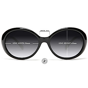 SAMBA SHADES Women's Sunglasses Polarized Lens Oversized Frame Retro Audrey Hepburn Style Black